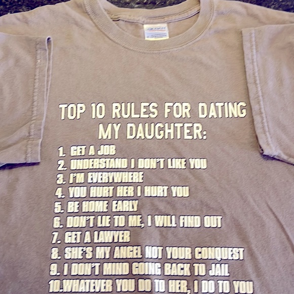 Gildan | Shirts | Funny Top Rules To Date My Daughter Shirt Med | Poshmark